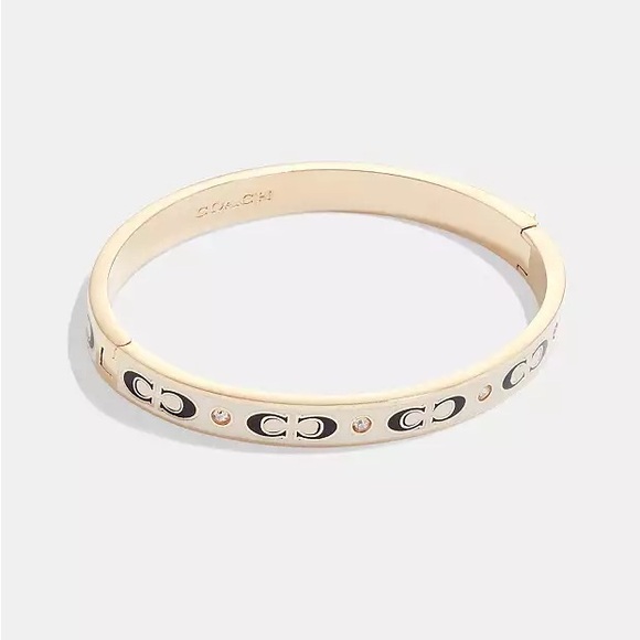 Coach | Jewelry | Coach Signature Enamel Hinged Bangle | Poshmark